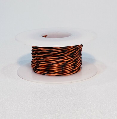 26 AWG Kynar Wire Wrap UL1422 Solid Wiremod Twisted Pair BLACK + ORANGE ...