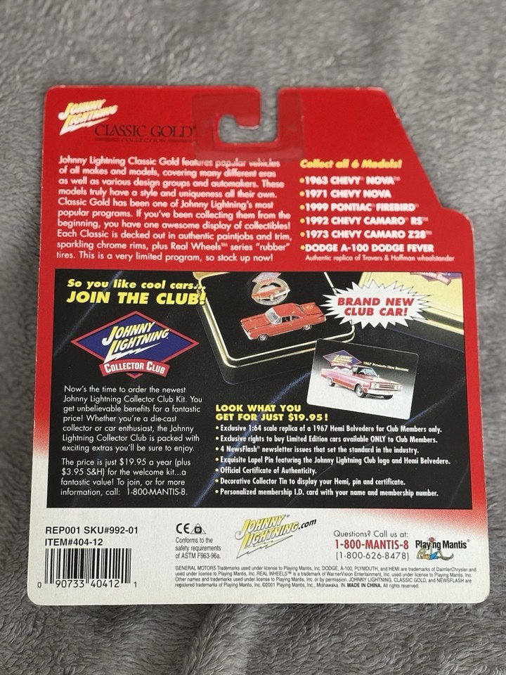 Johnny Lightning 1:64 1973 Chevy Camaro Z28 White Lightning Classic ...