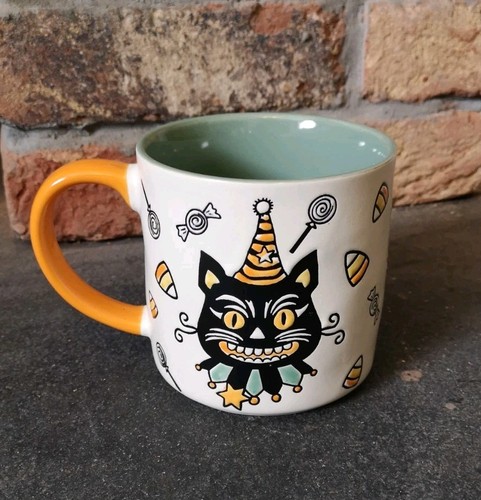 Tk Maxx Homesense halloween Vintage Style Cup Mug smiling cat Halloween ...