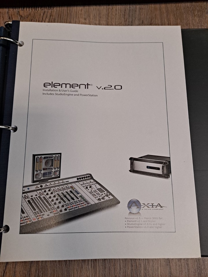 Various Telos Axia manuals in binder | eBay