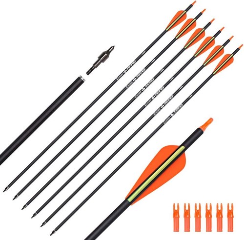 Carbon Arrow Hunting Arrows 26 28 30 Inch with 100 Grian 6pcs 28 inch ...