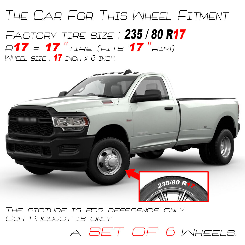 17"🔥6PCS Dually Wheels For 03-18 Dodge Ram 3500 SUPER DUTY DRW OEM ...