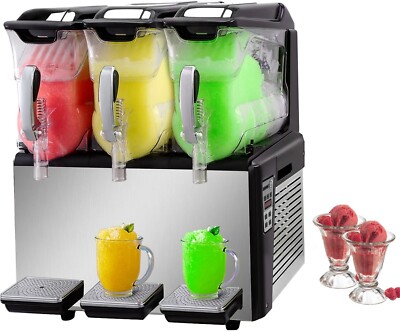 Slush Frozen Drink Machine, 10LX3 Tanks Commercial Slushy Machine ...