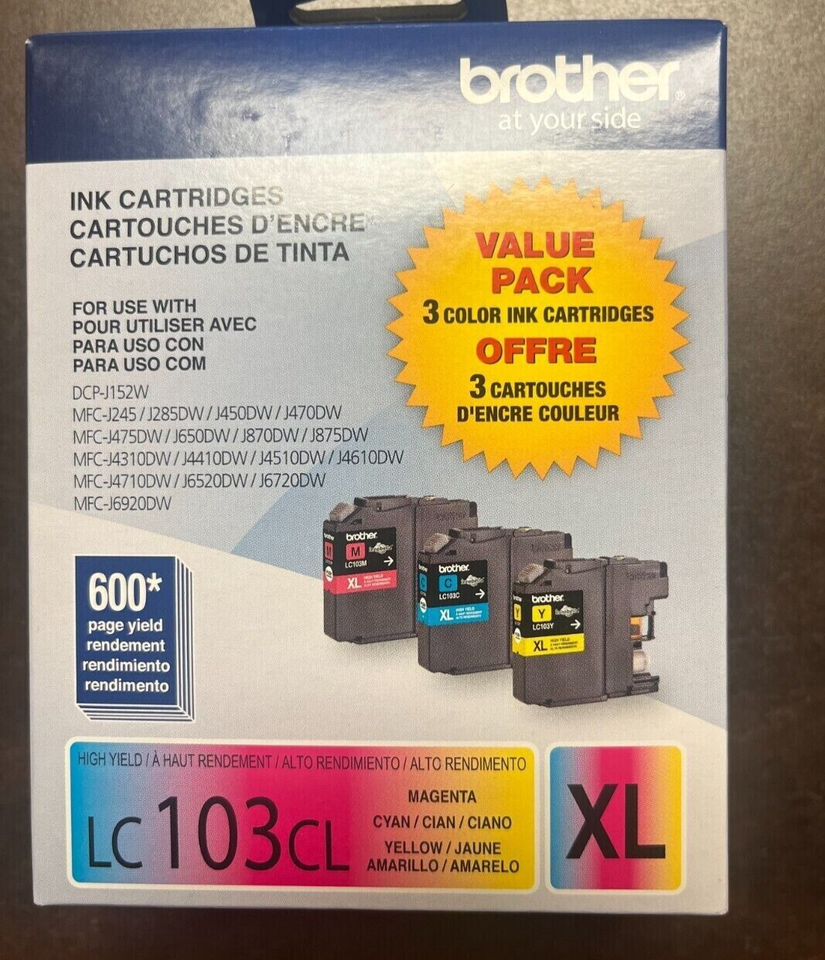 GENUINE Brother LC-103 XL Ink Cartridge Combo for MFC-J4410DW J4510DW ...