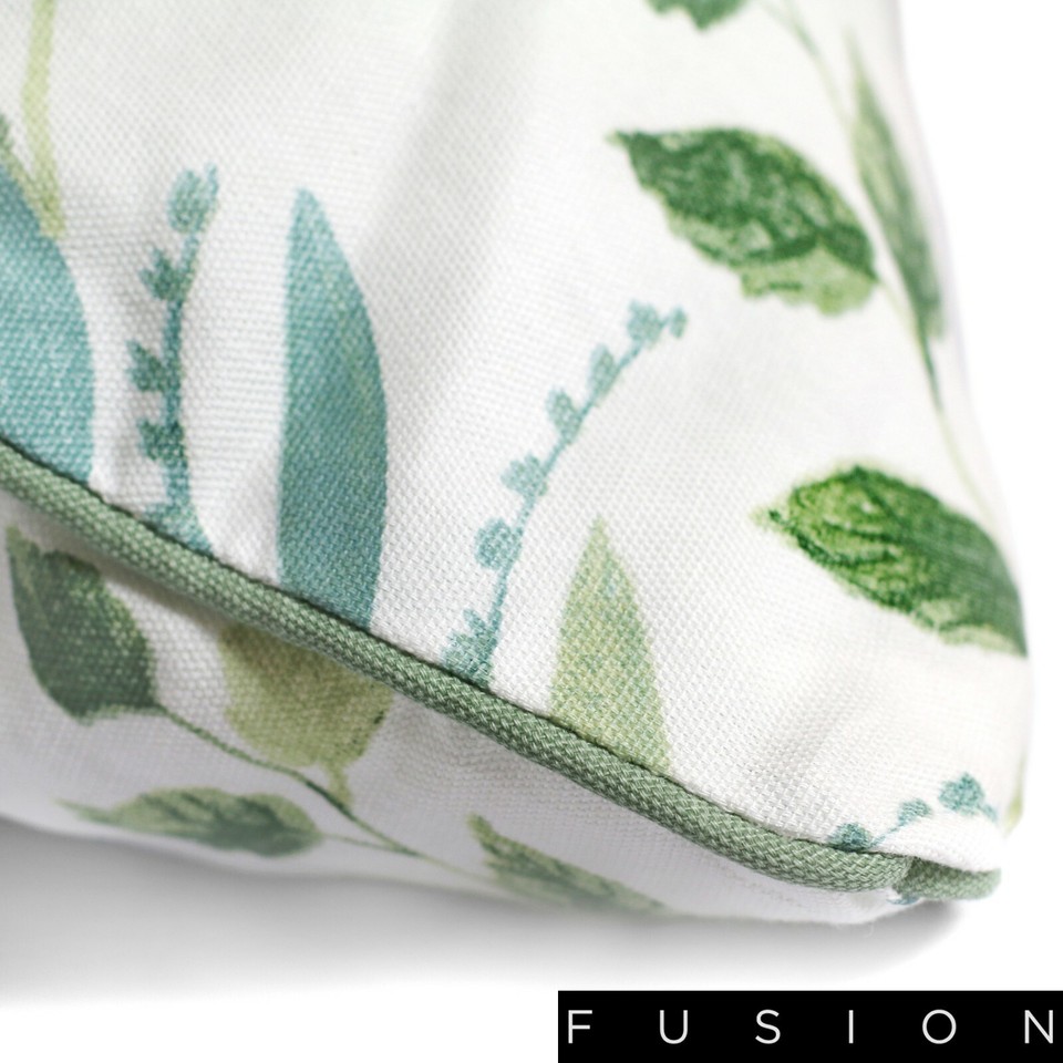 Fusion FERNWORTHY Green 100% Cotton Eyelet Curtains & Cushions | eBay UK