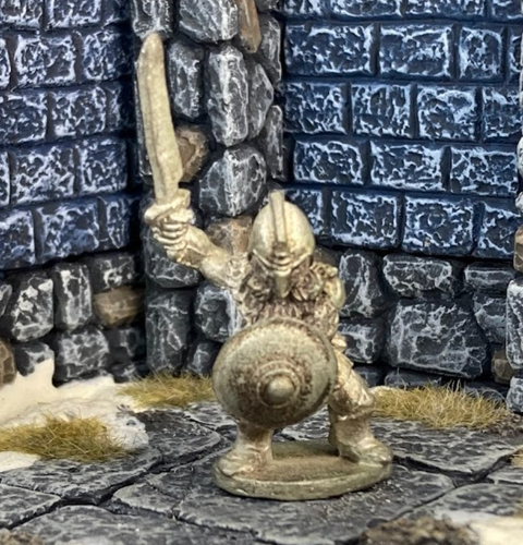 Vintage 25mm DWARF FIGHTER metal AD&D figure Pathfinder Grenadier 1990s ...