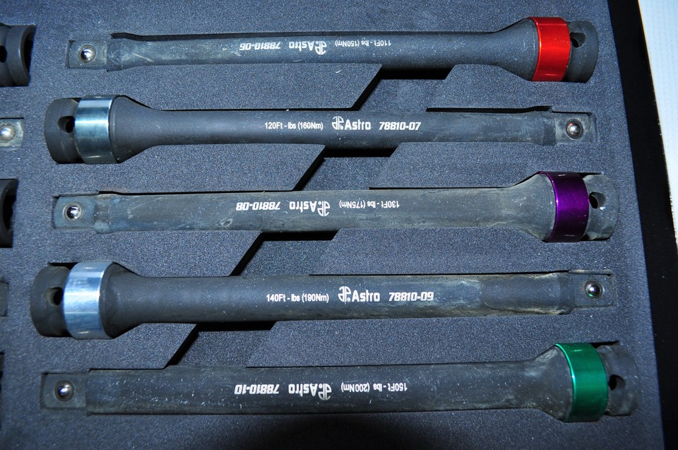 Astro 10pc Torque Limiting 1/2" Drive 8" long Impact Extension Set ...