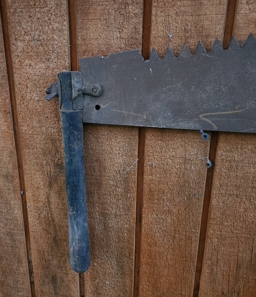 Antique 2 Man Crosscut Logging Saw WIDE BLADE Outdoor Tool Primitive ...