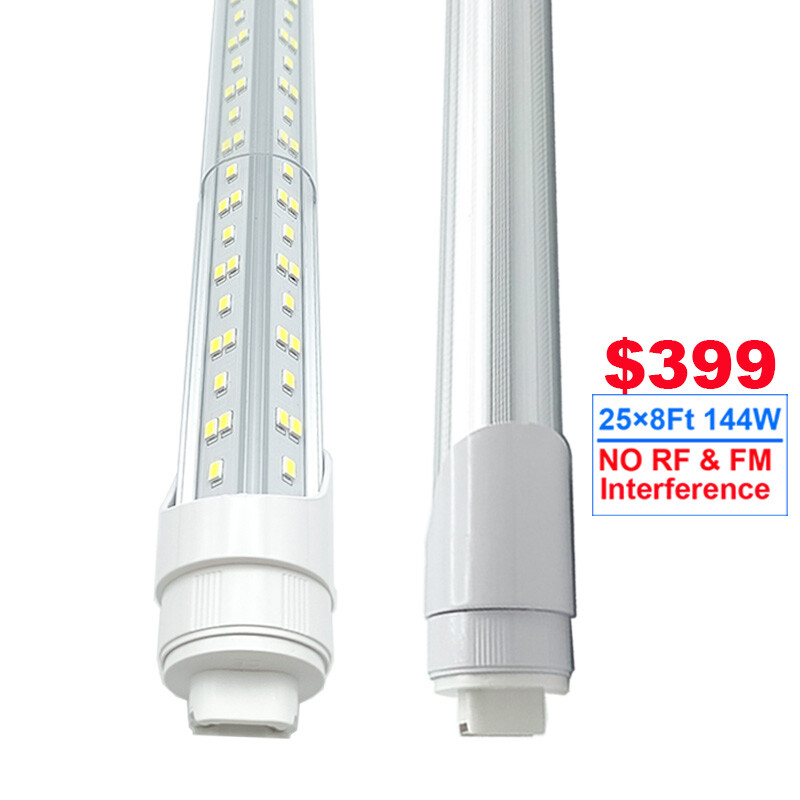 12/25 Pack 144W F96T12 HO LED Replacement Tube 8 Foot Led Shop Light 2 ...