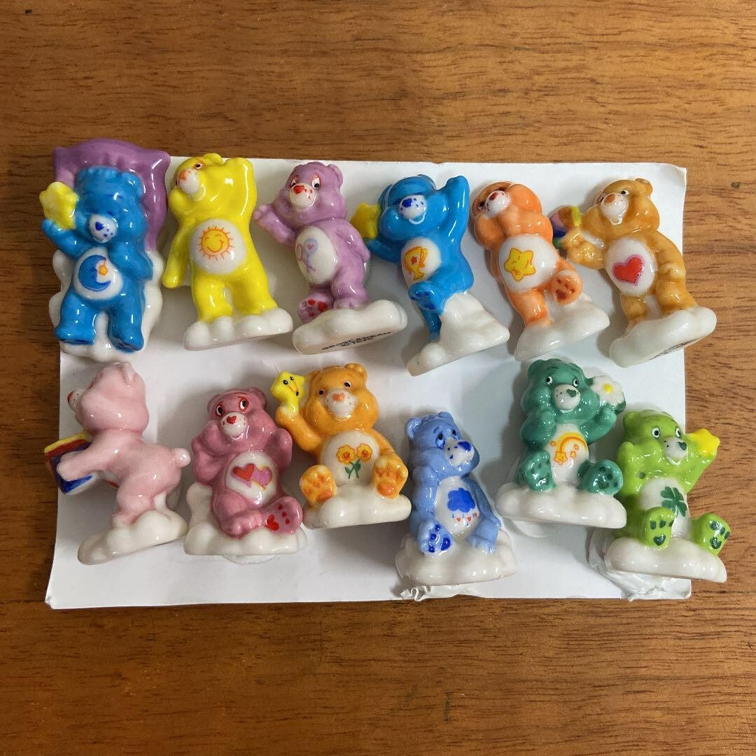 Vintage Care Bears Figure figurine pottery 12-piece set Mini size of ...