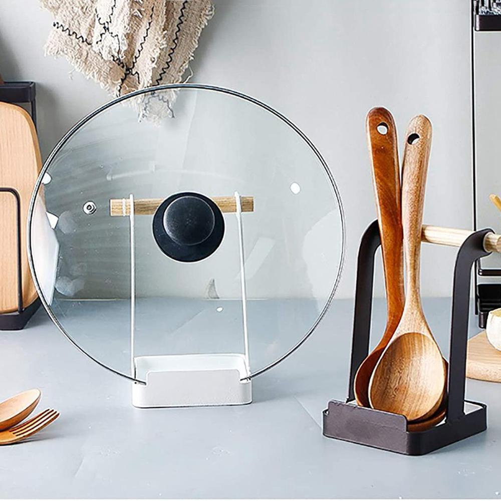 Stand Spoon Rack Kitchen Metal Organizer Ladle Cookware Pot Lid Stand ...