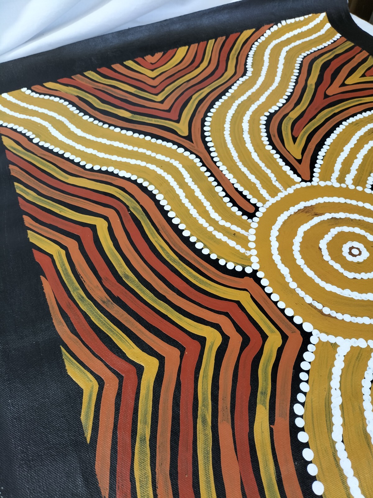 First Nation Aboriginal Art Sharon Butcher Beautiful Water Hole ~ 90cm ...