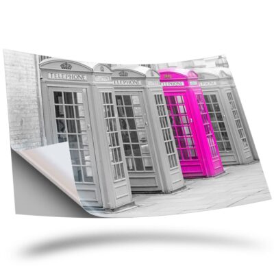 1 x Vinyl Sticker A2 - Cute Pink Telephone Box England Girls #8596 ...