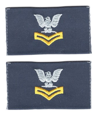 USCG Rate: Petty Officer 3rd Class Cloth Collar Insignia (pair) | eBay