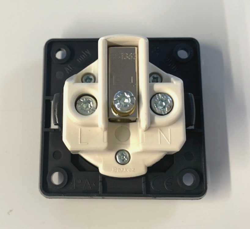 Berker Mains Socket Chrome Fascia Plate Swift Sterling Caravan or ...
