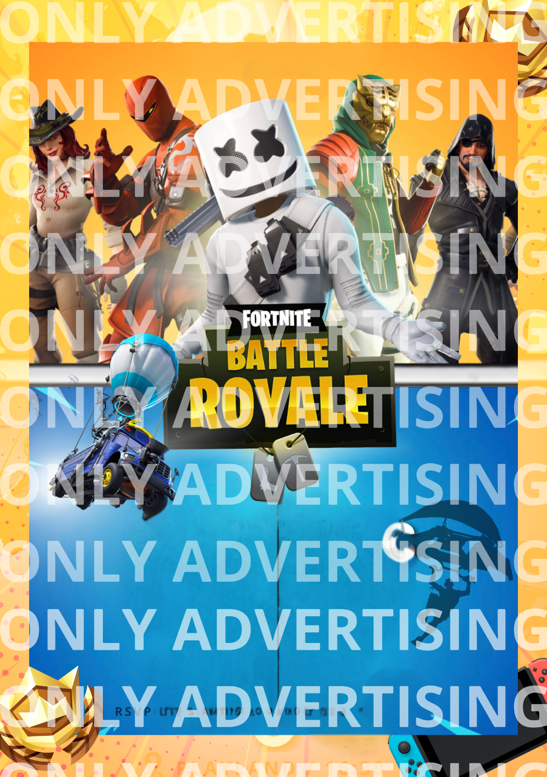 Fortnite - invitation card Party only desing | eBay
