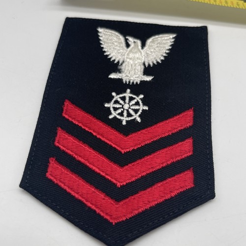U.S. Military Navy 1st Class Petty Officer Quartermaster Rank Patch Red ...