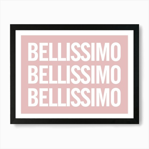 [ POSTER ONLY A4 ] Bellissimo - Pink And White Art Pri Framed Wall Art ...