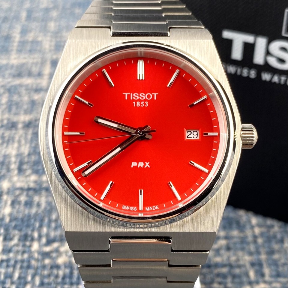 Tissot PRX T137.410.11.421.00 Red Dial Stainless steel Men's Watch | eBay
