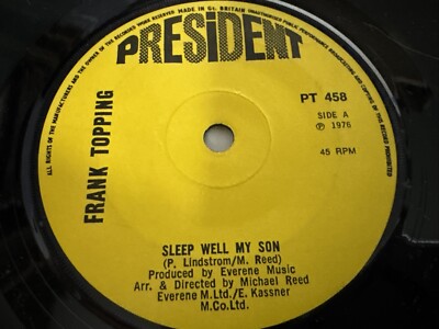 Frank Topping - Sleep Well My Son 7" Vinyl Single Record | eBay UK