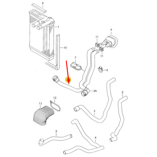 AUDI A4 B5 Coolant Hose Pipe 8D0819371AB GENUINE for sale online | eBay