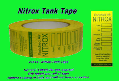 Nitrox Tank Tape Content Certificate Tank Sticker label Scuba Diving ...