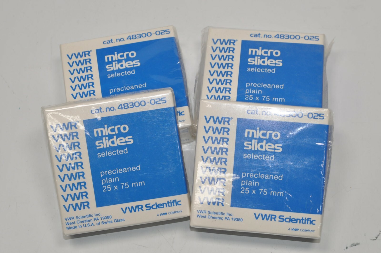 NEW Lot of 4 VWR Scientific Micro Slides Selected Precleaned Plain 25 x ...