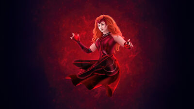 Superheroes scarlet witch superheroes art artist Stitched Gaming Mat ...