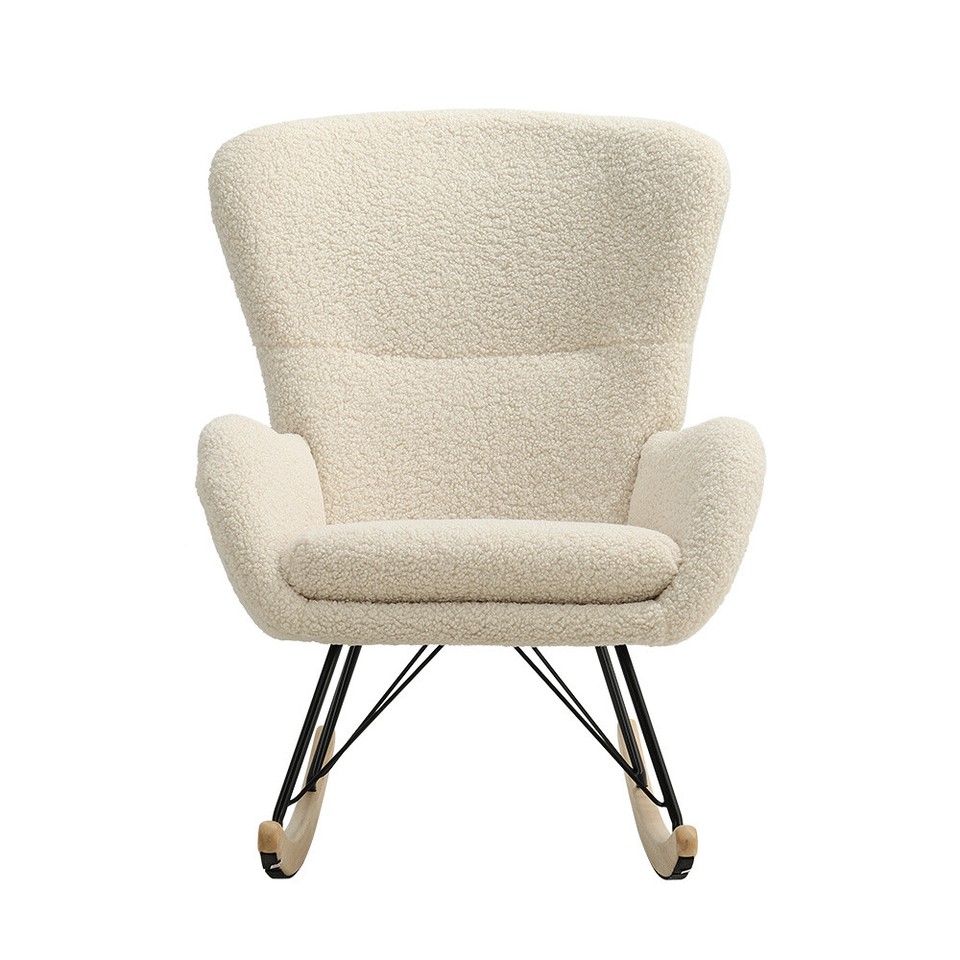 Modern Single Sofa Rocking Chair Garden Sun Lounger Recliner Armchair ...