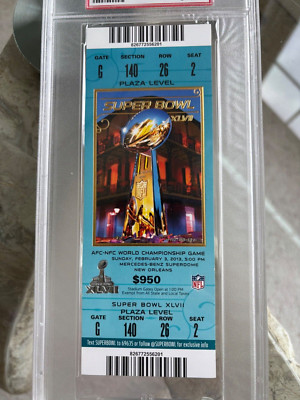 🔥🔥ULTRA RARE LOW POP PSA 8 SUPER BOWL XLVII 47 FULL TICKET RAVENS 49ers ...