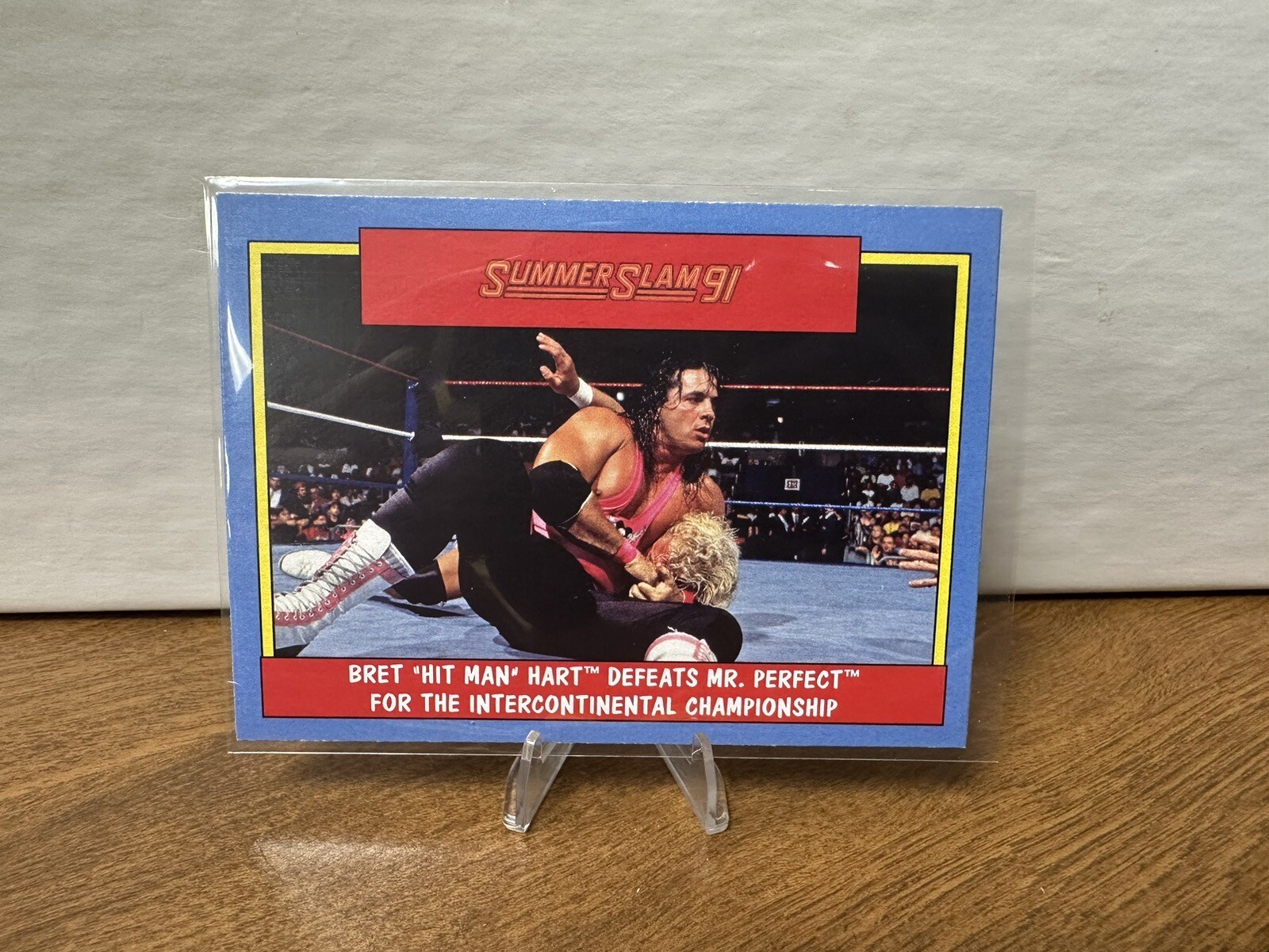 Bret "Hitman' Hart 2017 Topps Heritage #7 - Summerslam 91 Defeats Mr ...