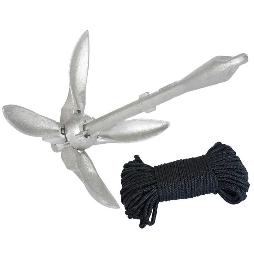 Rust Resistant Inflatable Boat Anchor 1.5 2.5 3.2kg with 20m Galvanized ...