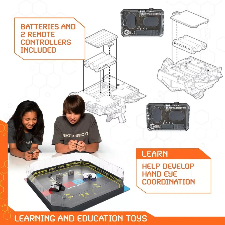 New HEX BOTS BattleBots Arena Bite Force & Blacksmith Remote Control ...