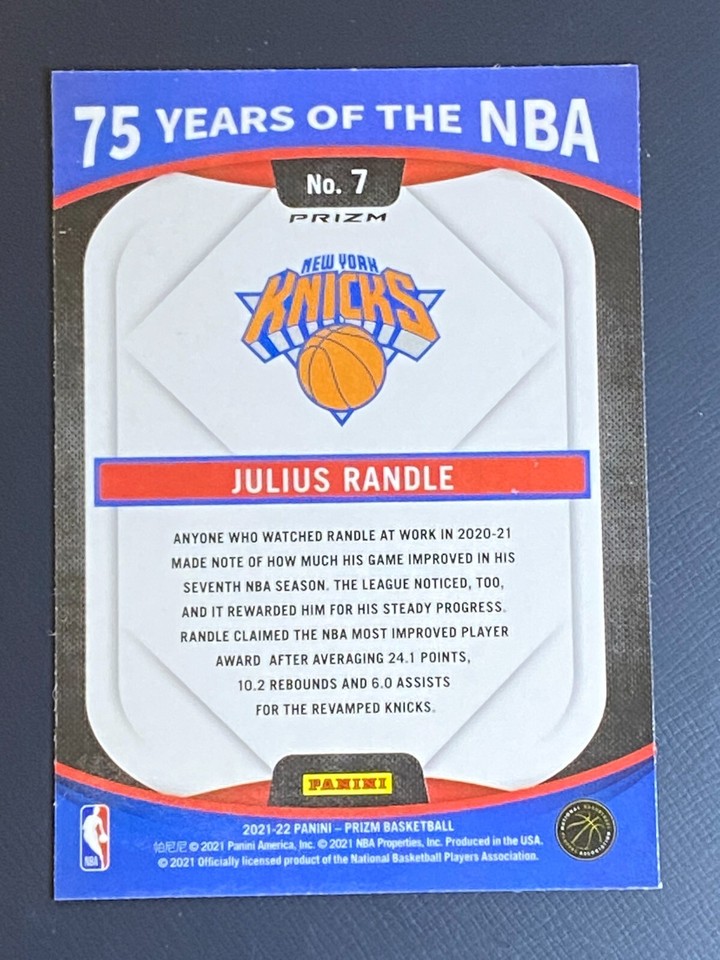 🏀 2021-22 Panini Donruss Optic Basketball 75 Years NBA #7 Julius RANDLE ...