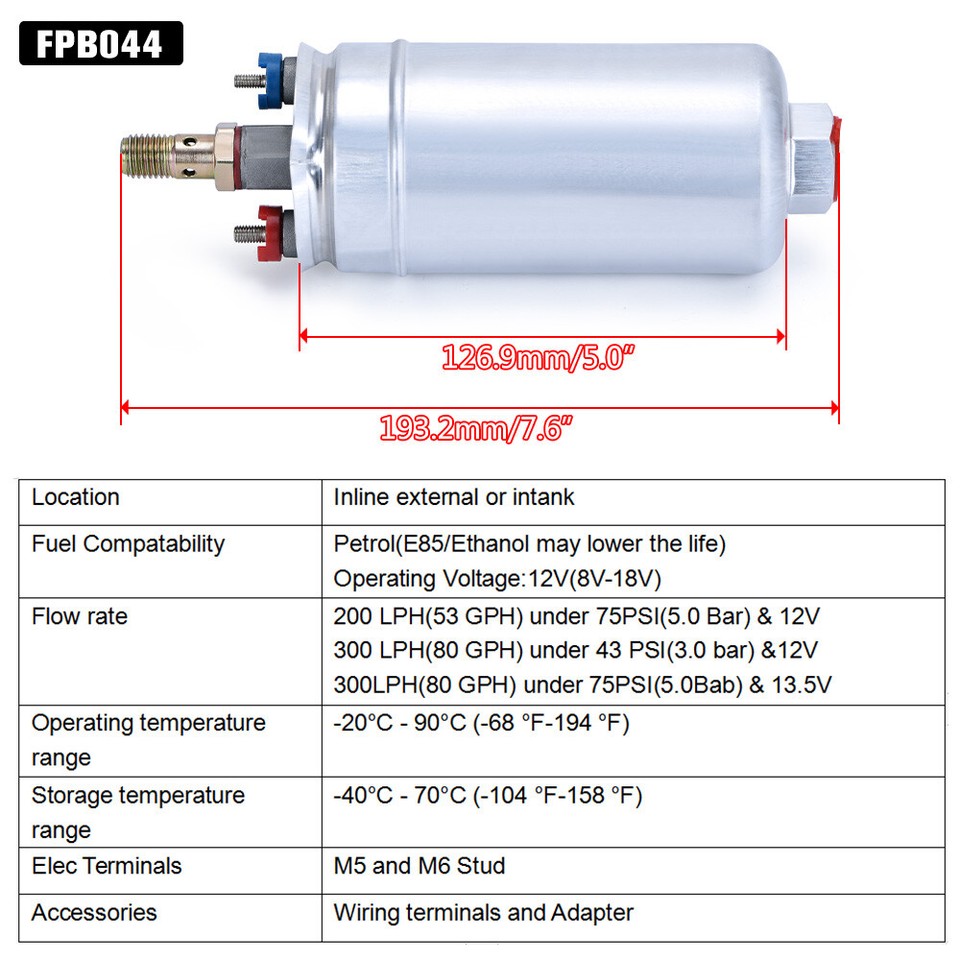 2L Black Aluminum High Flow Swirl Fuel Surge Tank AN6+044 External Fuel ...
