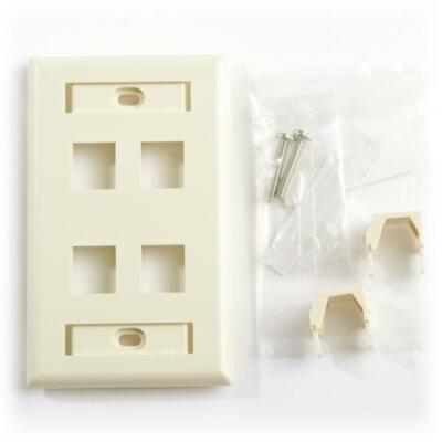 BELDEN AX102248 KeyConnect Faceplates 4-Port w/ID Windows Single-Gang ...
