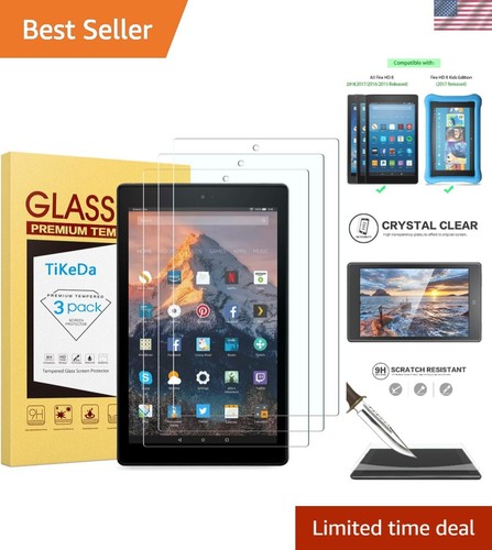 High Transparency 3-Pack Screen Protectors for Kindle Fire HD 8 - Drop ...