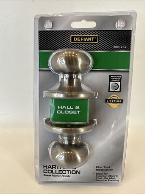 Defiant Hartford Passage Door Knob Hall And Closet in Satin Nickel ...