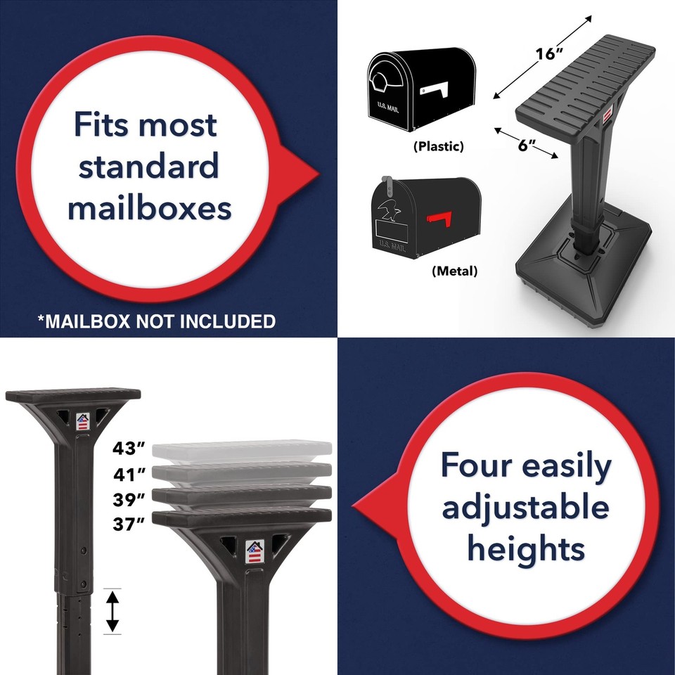 American Home Dig-Free Universal Mailbox Post for Standard Mailboxes ...