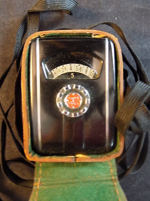 Vintage General Electric LIGHT METER w/ Leather Case GE MASCOT EXPOSURE ...