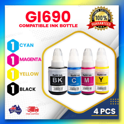 4x Generic Ink Bottles for Canon GI-690 PIXMA Endurance G3610 G4610 ...