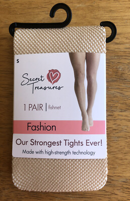 Secret Treasures Size S Small Fashion Tights CONTROL TOP Nude Fishnet ...