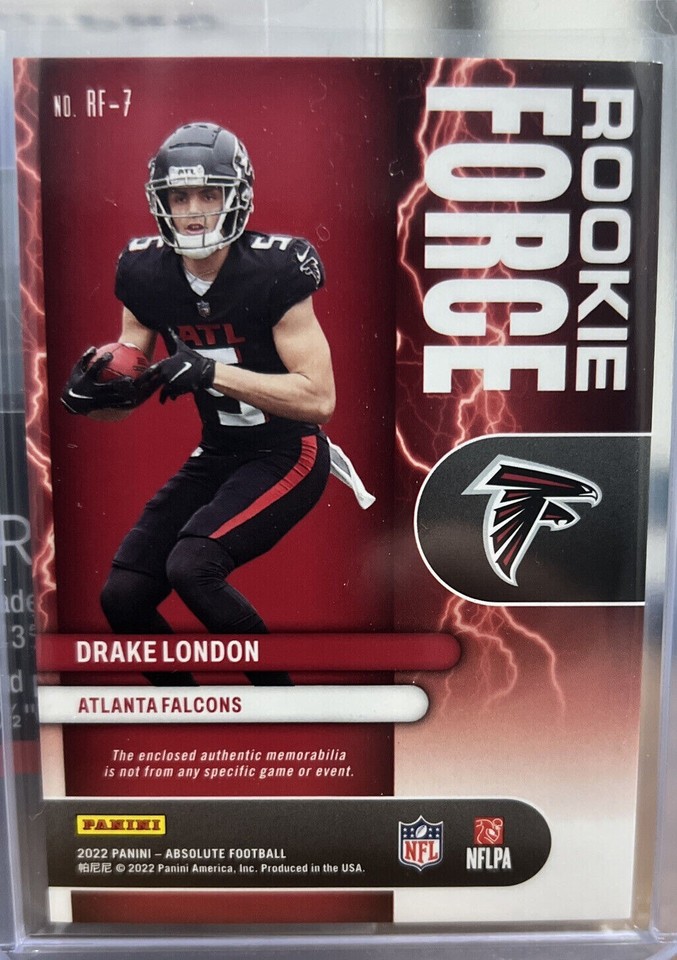 2022 Absolute Drake London Rookie Force Patch Relic #RF-7 Atlanta ...