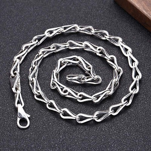 Real Solid 925 Sterling Silver Necklaces Melon Seed Chain Hook 20" - 28 ...