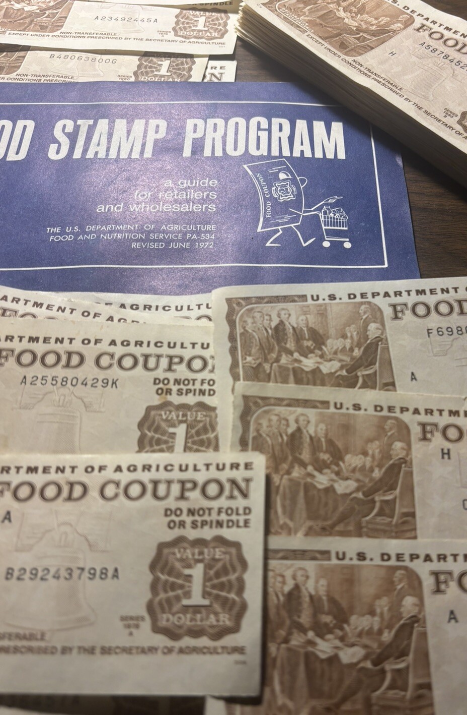 Vintage $1.00 USDA Food Coupons Original Paper Food Stamp Currency 70’s ...