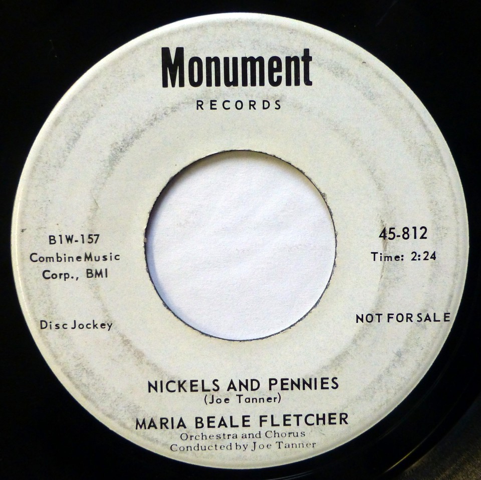 MARIA BEALE FLETCHER 45 Where the Grass.../Nickels... MONUMENT promo ...