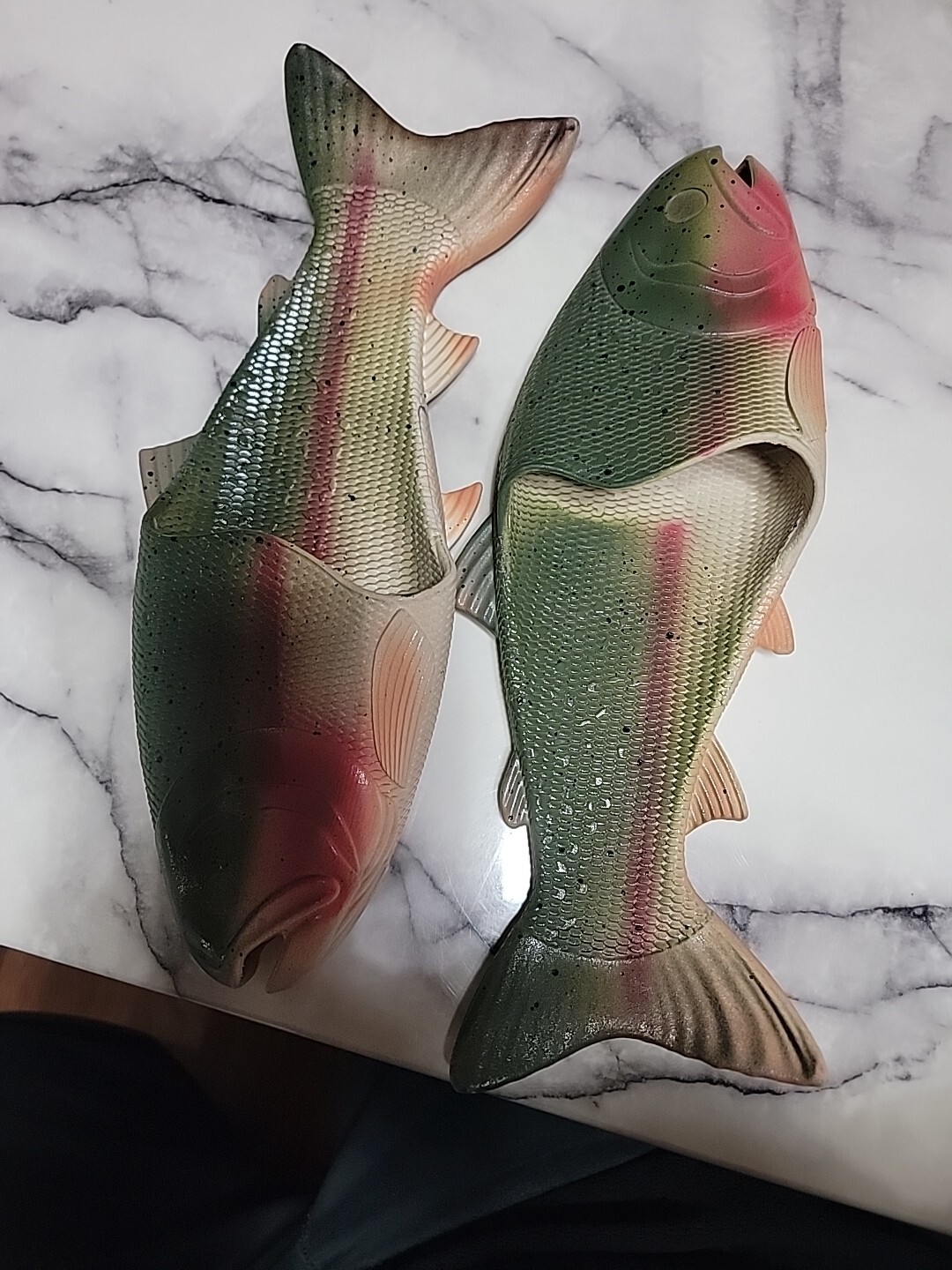 Rivers Edge Bass Fish Rubber Slide Sandals Flip Flops… - Gem