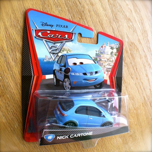 Disney PIXAR Cars 2 NICK CARTONE #46 diecast HONDA race reporter Tokyo ...