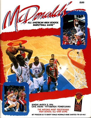 1996 McDonalds All American High School Game Program Kobe Bryant | eBay