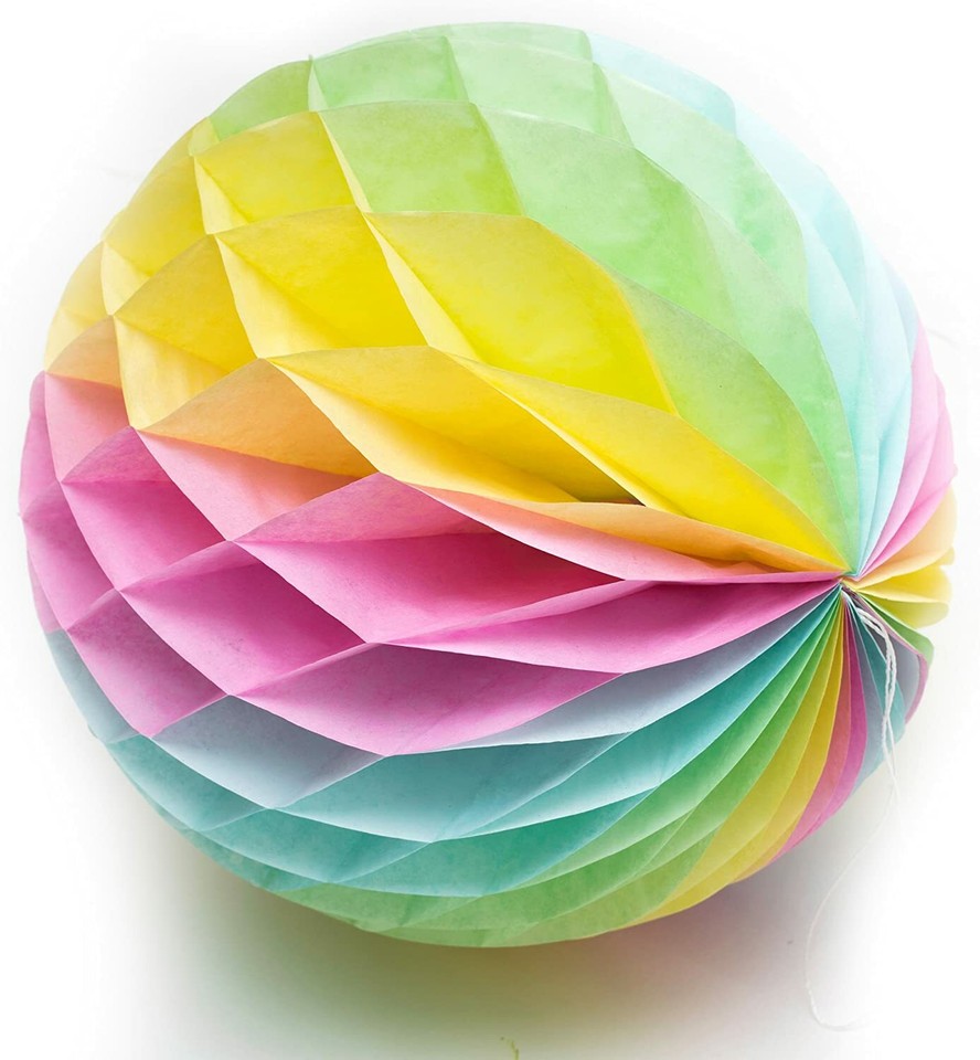 HONEYCOMB Hanging Paper BALLS Wedding Birthday Garland Party Deco Gold ...